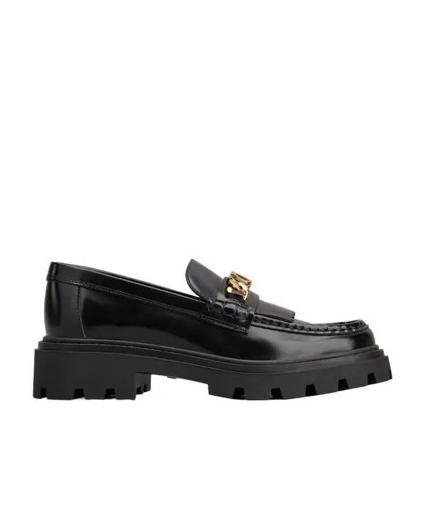 TOD'S Logo Plaque Chunky Loafers - Black