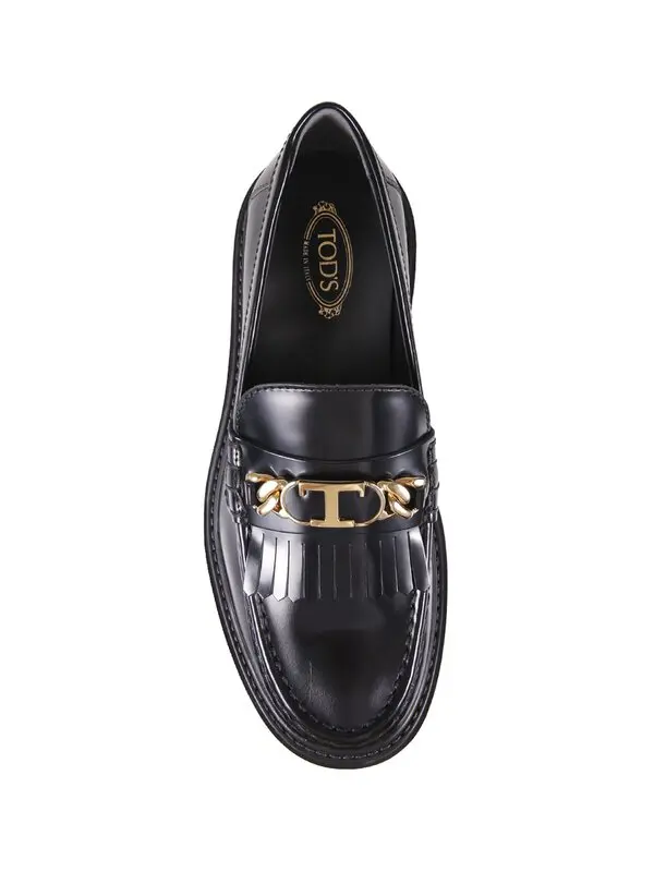 TOD'S Logo Plaque Chunky Loafers - Black