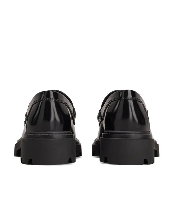 TOD'S Logo Plaque Chunky Loafers - Black