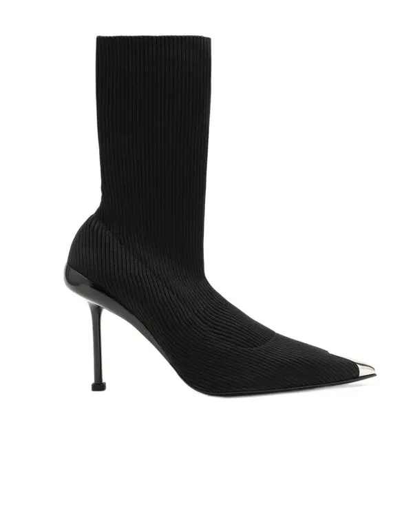 Alexander McQueen Sock Boots With Pointed Toe And Stiletto Heel - Black