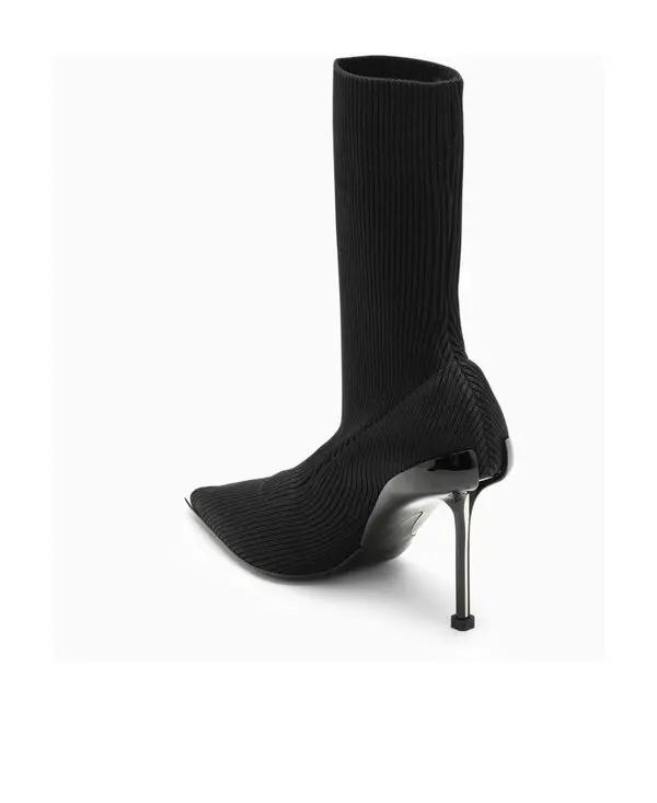 Alexander McQueen Sock Boots With Pointed Toe And Stiletto Heel - Black