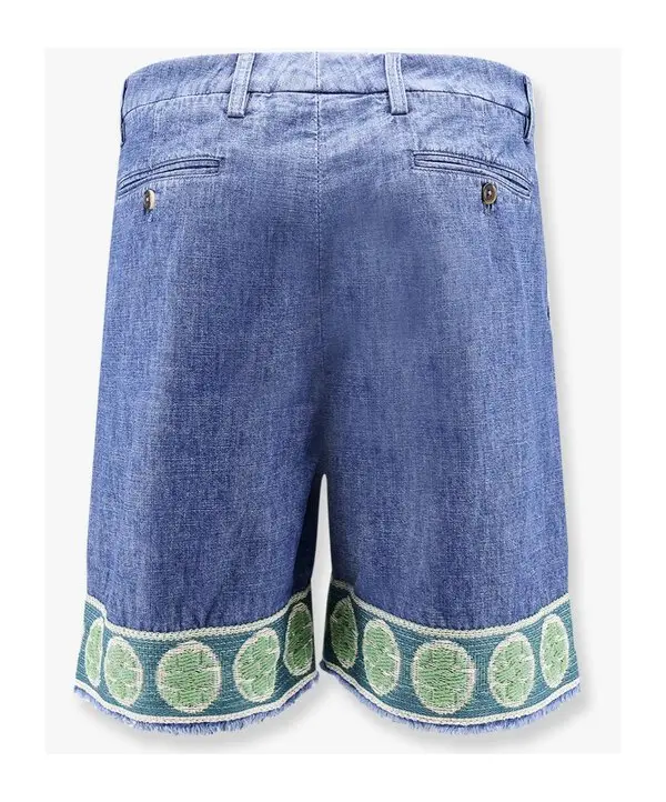Valentino Garavani Jacquard-hem Denim Shorts