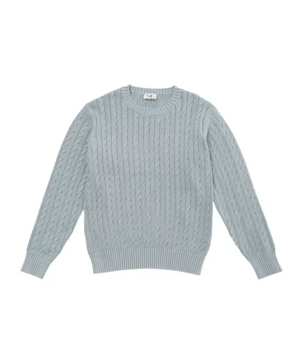 IL GUFO Cable-knit Organic Cotton Jumper - Gray