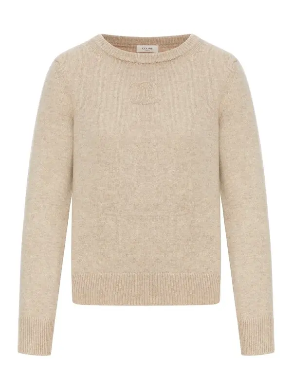 Celine Crew Neck Sweater In Heritage Cashmere