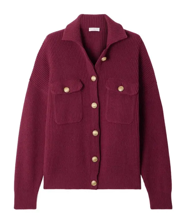 Brunello Cucinelli Long-sleeved Cardigan - Wine Red