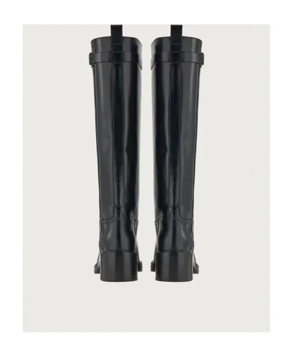 FERRAGAMO Gancini Knee Boots - Black