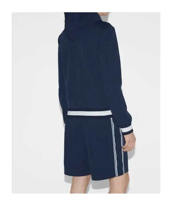 Gucci Zip-up Hooded Sweatshirt With Striped Trim