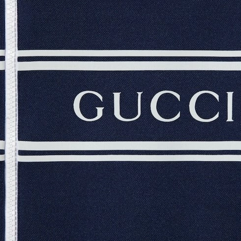 Gucci Zip-up Hooded Sweatshirt With Striped Trim