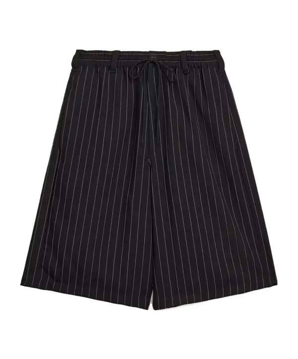 Y3 Pinstripe Sport Uniform Shorts - Black