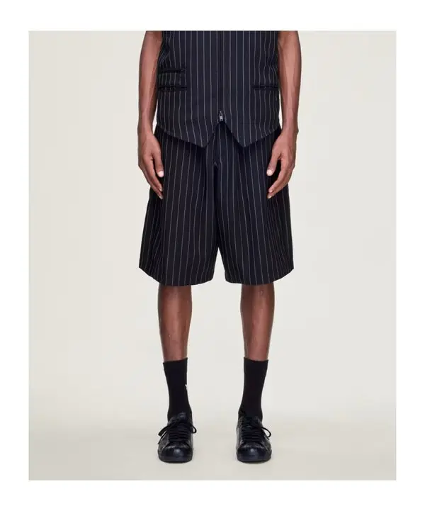 Y3 Pinstripe Sport Uniform Shorts - Black