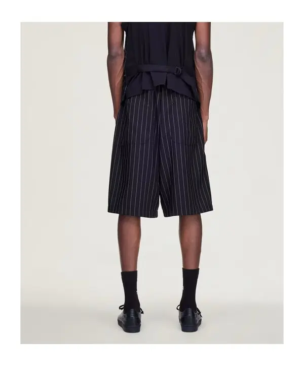 Y3 Pinstripe Sport Uniform Shorts - Black