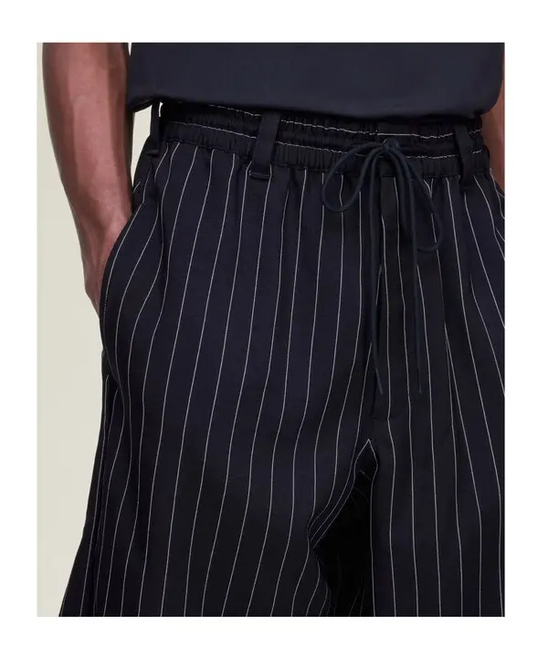 Y3 Pinstripe Sport Uniform Shorts - Black