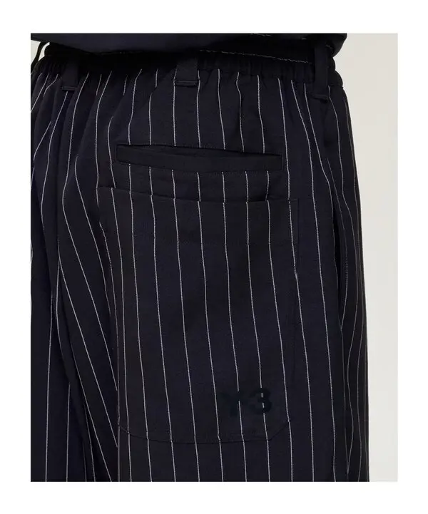 Y3 Pinstripe Sport Uniform Shorts - Black