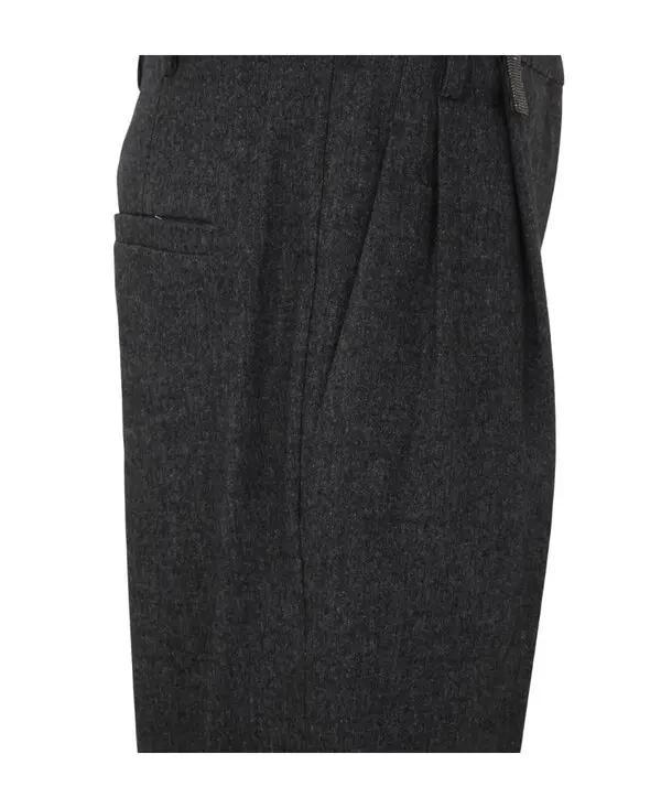 Brunello Cucinelli Tapered Tailored Trousers - Black
