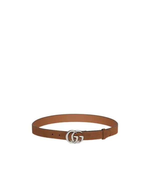 Gucci Gg Marmont Thin Belt - Brown