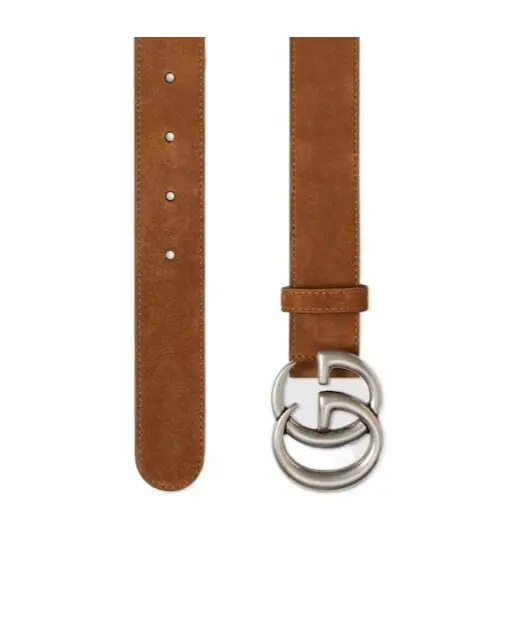 Gucci Gg Marmont Thin Belt - Brown