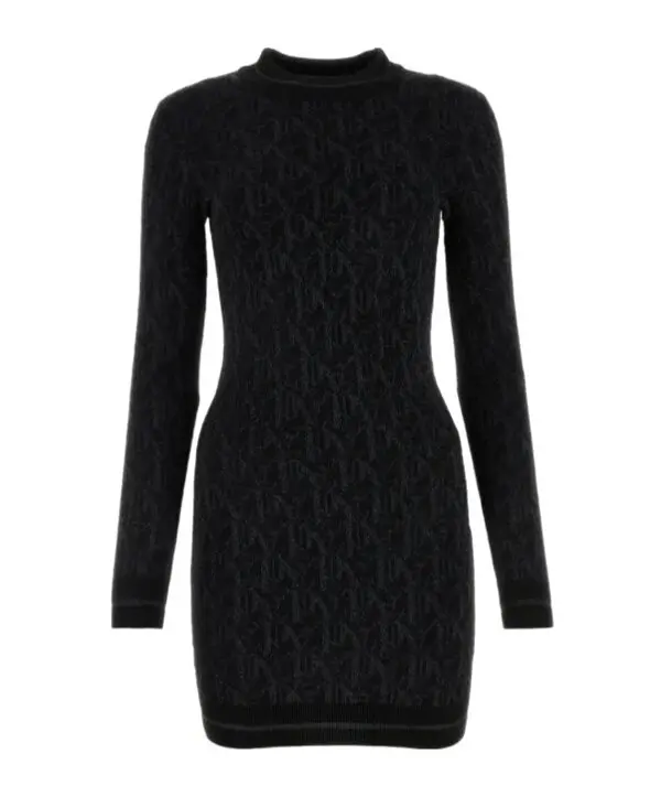 Palm Angels Monogram Jacquard Mini Dress - Black
