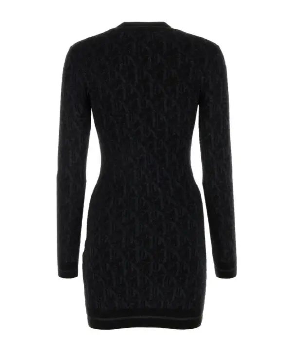 Palm Angels Monogram Jacquard Mini Dress - Black