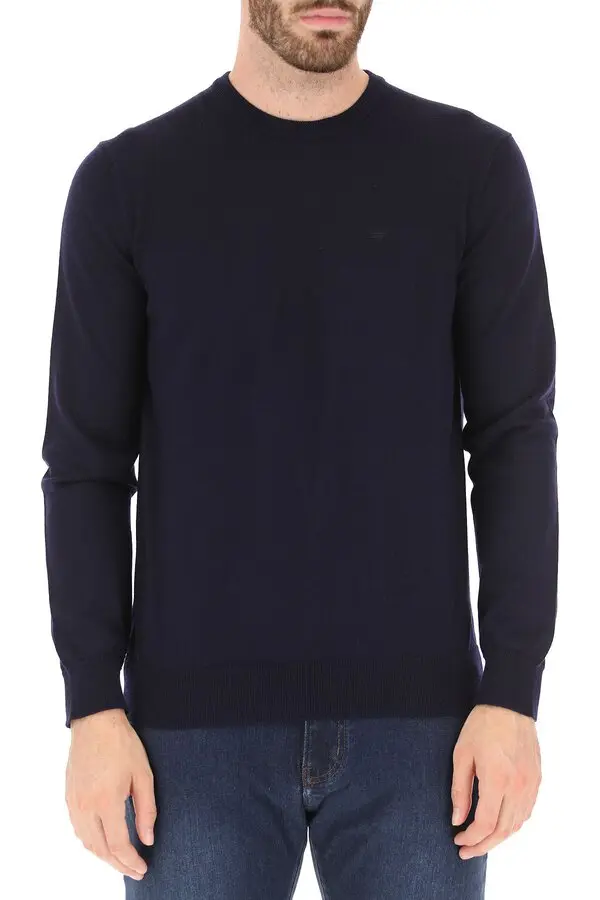 Emporio Armani Crew Neck Logo Detail Pullover
