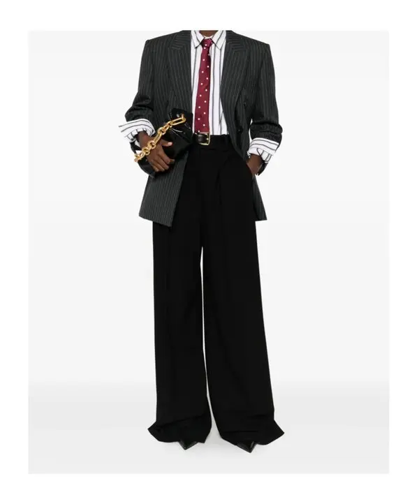 Saint Laurent Double-breasted Pinstripe Jacket - Grey