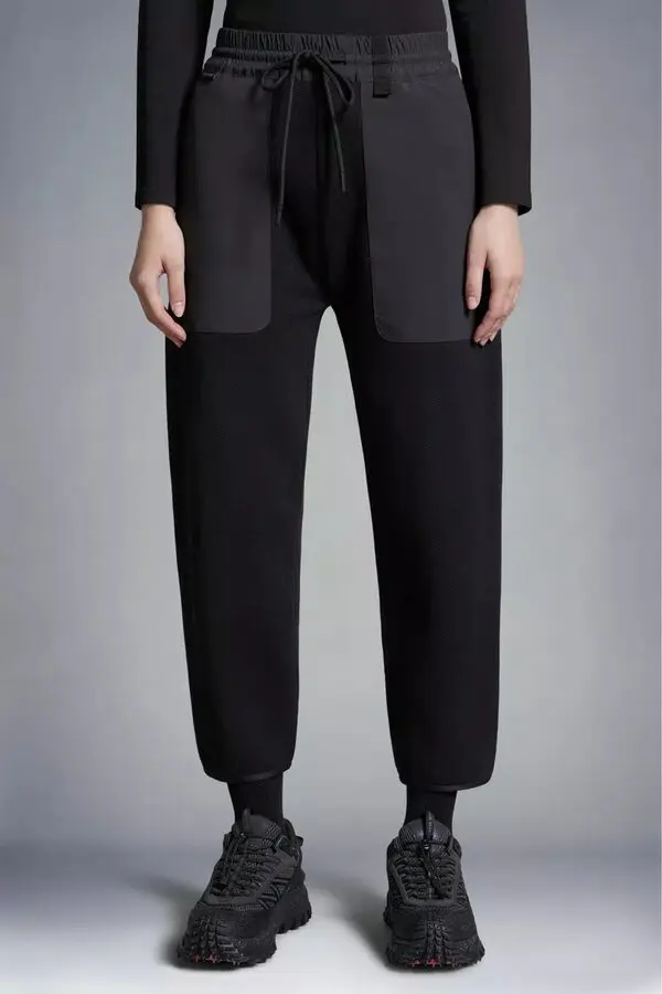 Moncler Paneled Drawstring Sweatpants - Black