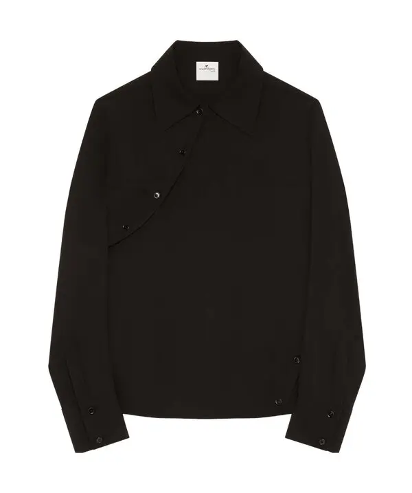 COURREGES Courrèges Long-sleeved Buttoned Shirt - Black