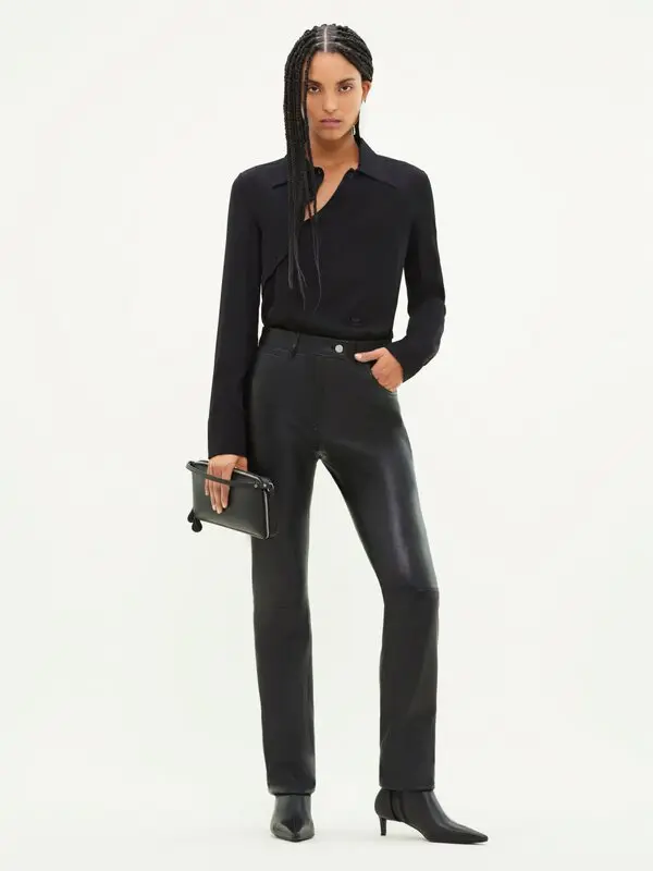 COURREGES Courrèges Long-sleeved Buttoned Shirt - Black