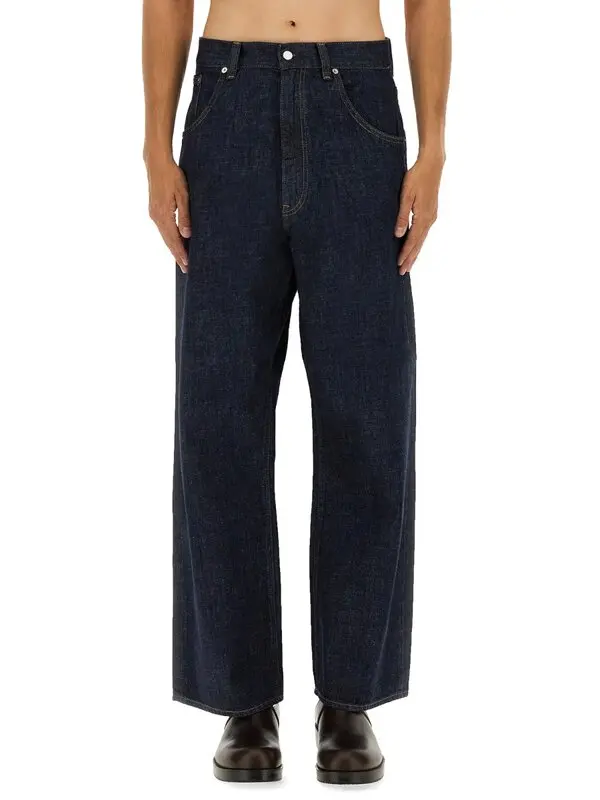 SUNFLOWER Logo Patch Wide-leg Jeans - Black