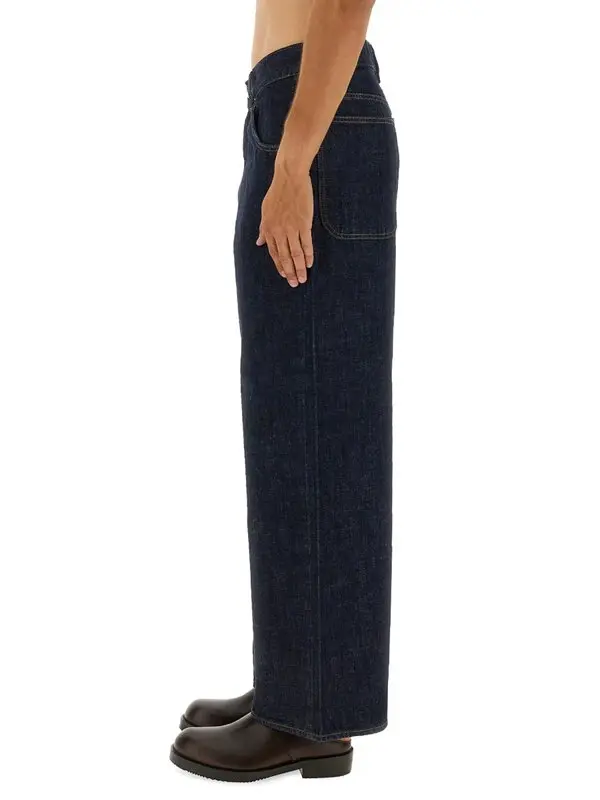 SUNFLOWER Logo Patch Wide-leg Jeans - Black