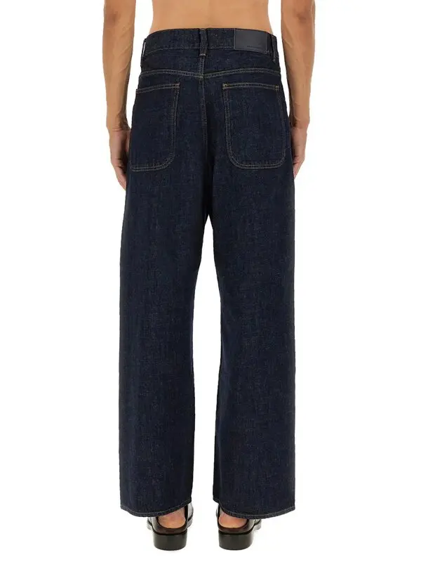 SUNFLOWER Logo Patch Wide-leg Jeans - Black