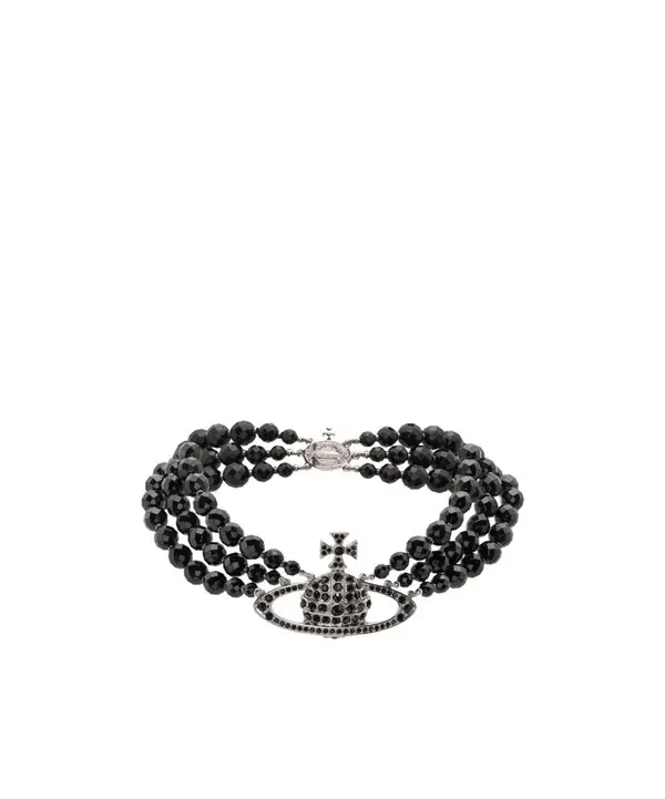 VIVIENNE WESTWOOD Orb-charm Embellished Three-row Necklace - Black