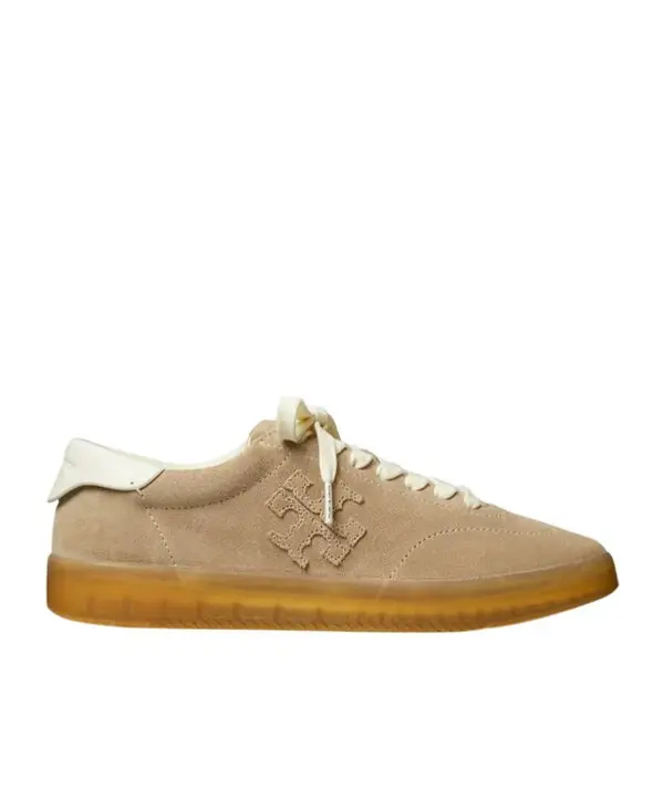 Tory Burch Lace-up Suede Low-top Sneakers - Avola / Avola / White