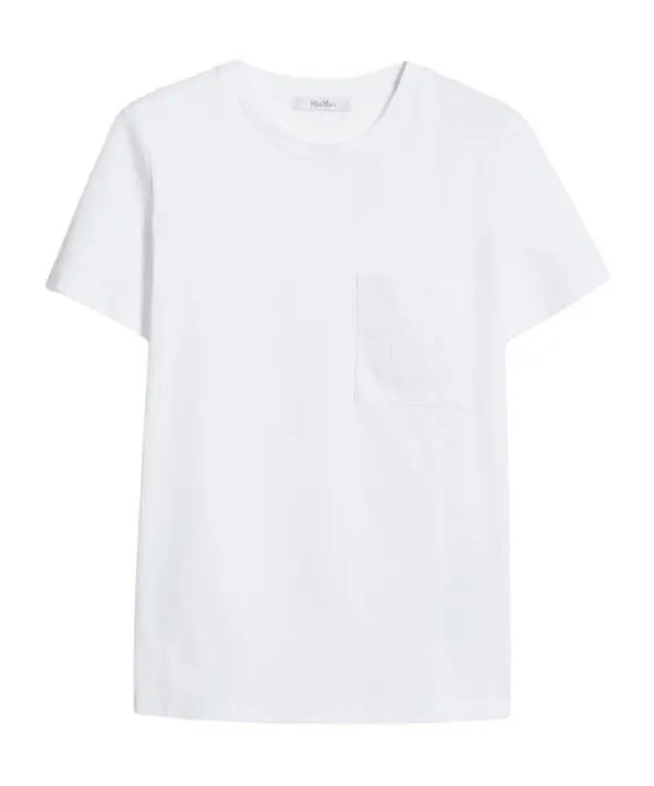 Max Mara Papaia Logo Embroidered Crewneck T-shirt - Optical White