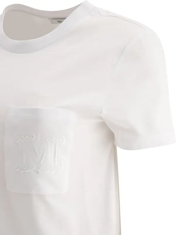Max Mara Papaia Logo Embroidered Crewneck T-shirt - Optical White