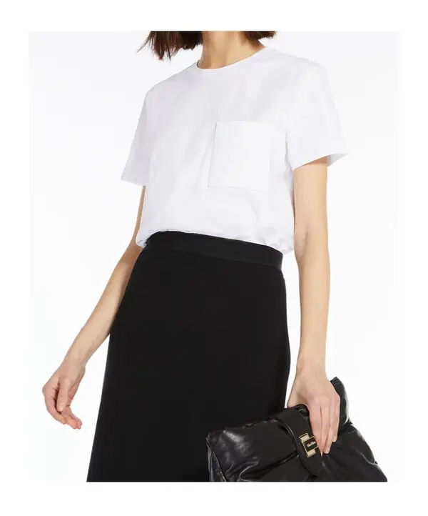Max Mara Papaia Logo Embroidered Crewneck T-shirt - Optical White