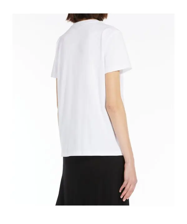 Max Mara Papaia Logo Embroidered Crewneck T-shirt - Optical White