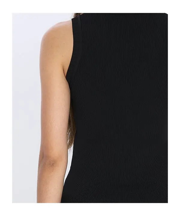 Loewe Anagram Embroidered Ribbed Top - Black