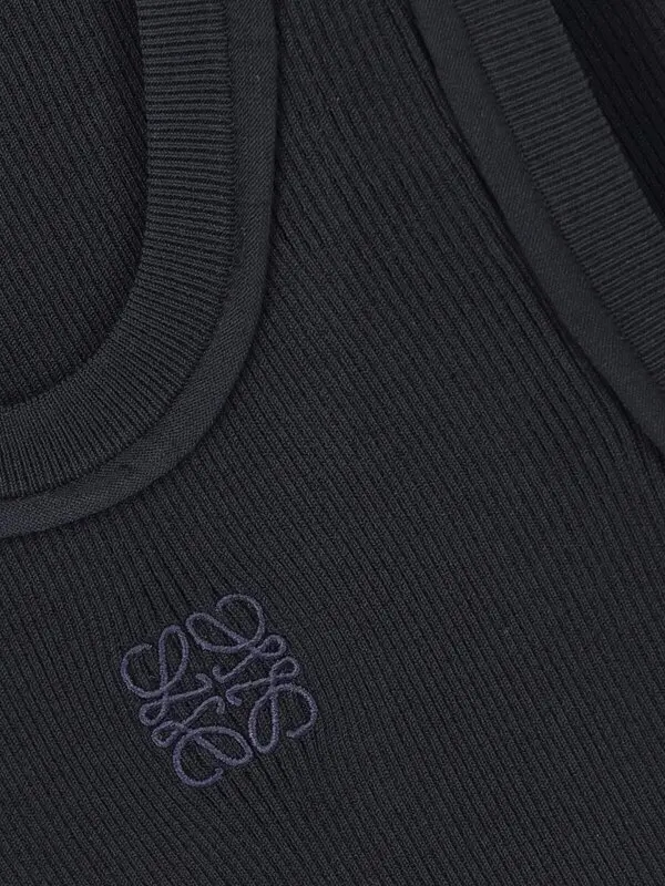 Loewe Anagram Embroidered Ribbed Top