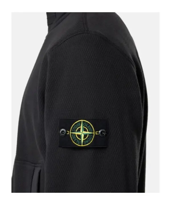 Stone Island Logo Patch Zip-up Track Jacket - Black