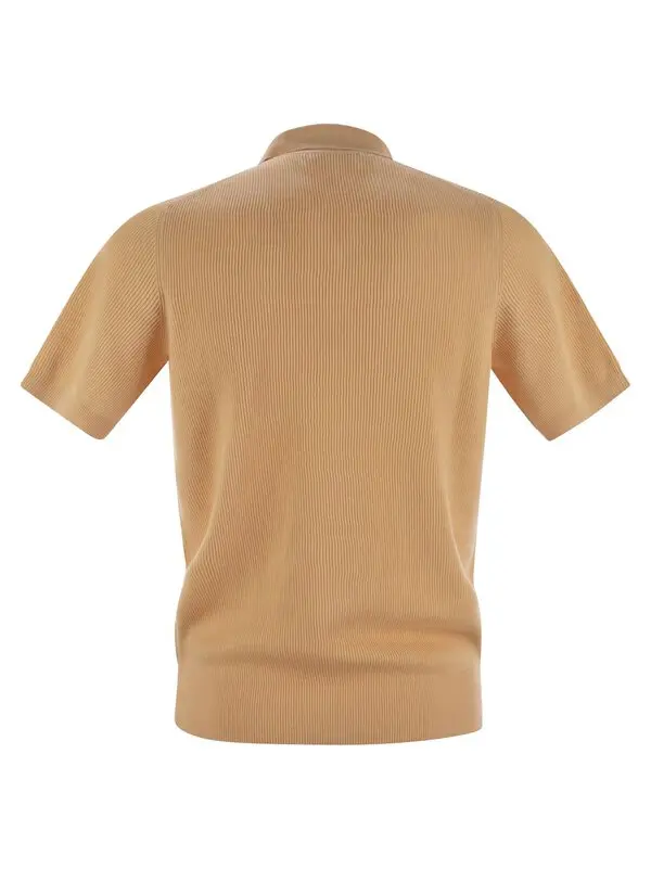 Brunello Cucinelli Fine-knitted Ribbed Polo Shirt