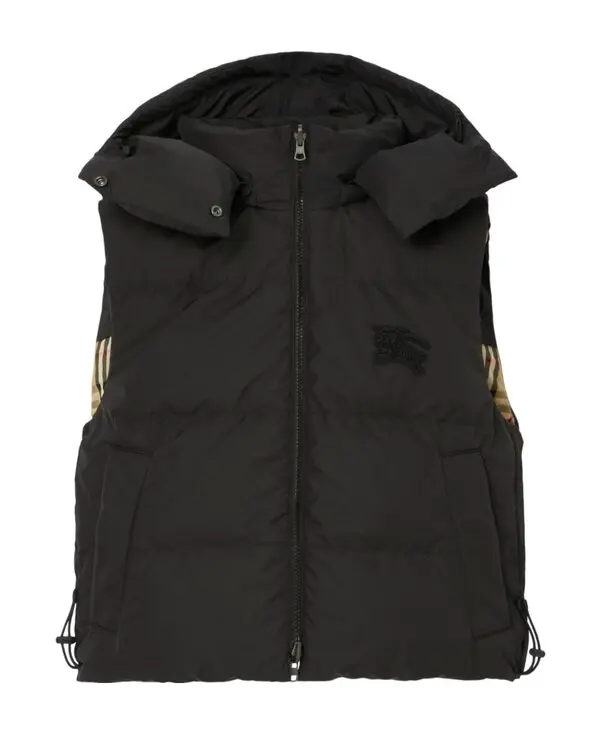 Burberry Vintage Check Hooded Down Gilet - Black