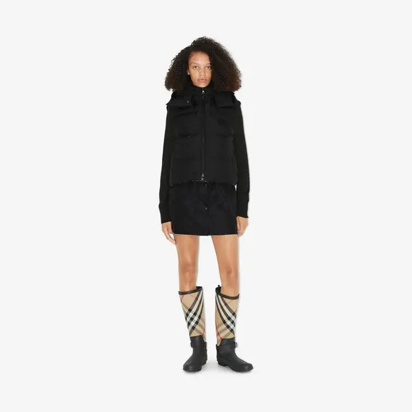Burberry Vintage Check Hooded Down Gilet - Black