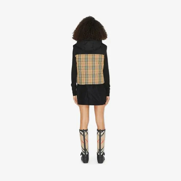 Burberry Vintage Check Hooded Down Gilet - Black