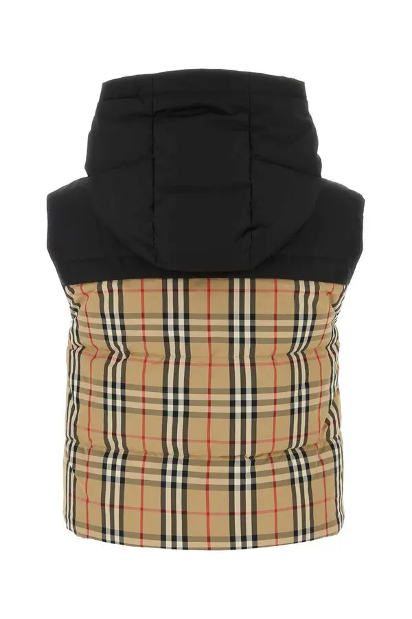 Burberry Vintage Check Hooded Down Gilet - Black