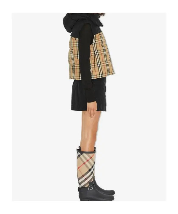 Burberry Vintage Check Hooded Down Gilet - Black