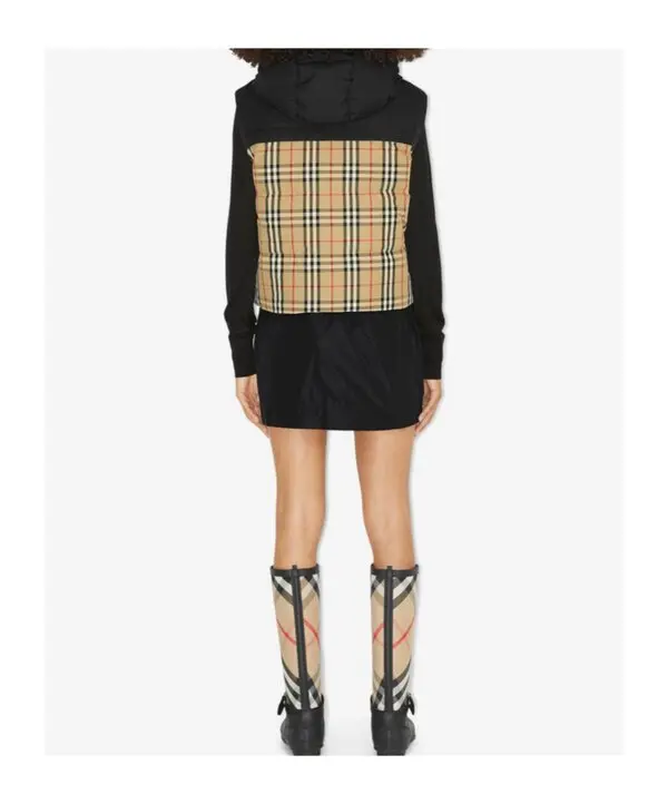 Burberry Vintage Check Hooded Down Gilet - Black