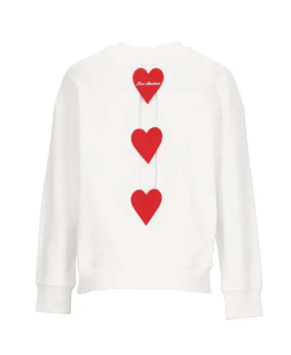 Moschino Heart Detail Crew Neck Sweatshirt