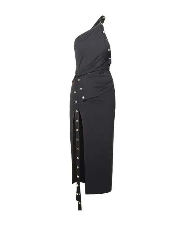 Attico One-shoulder Stud Embellished Dress