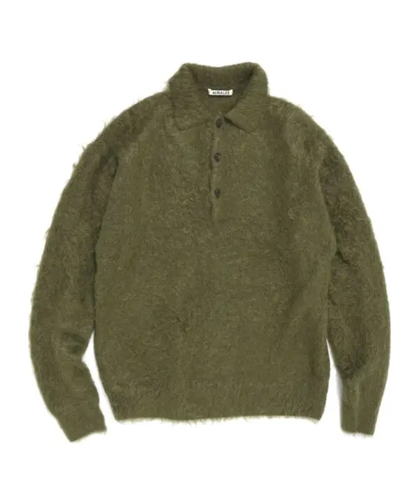 Auralee Brushed Mohair Polo Knit