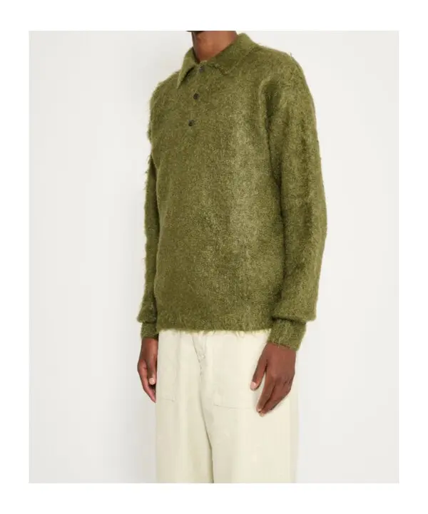 Auralee Brushed Mohair Polo Knit